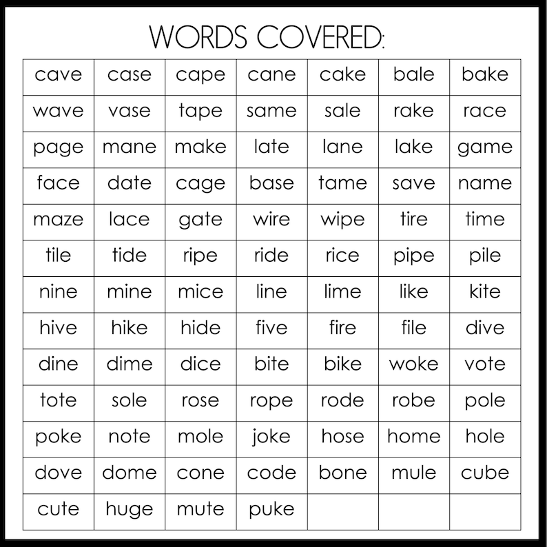 Spring Short and Long Vowel Words Bingo Game Cards, CVC and Cvce Bingo ...