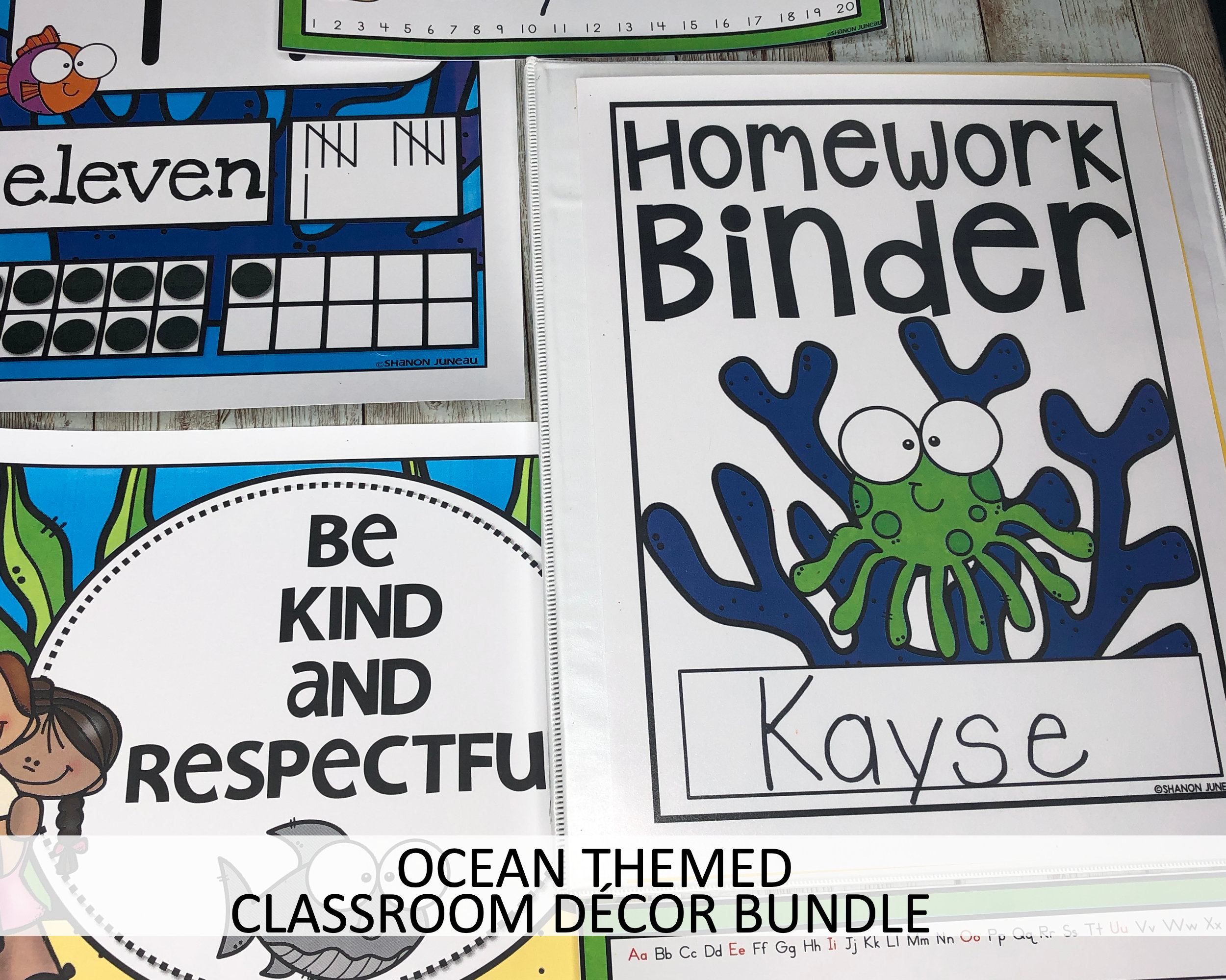 Ocean Theme Classroom Decor Bundle: Posters, Labels, Banners (digital ...