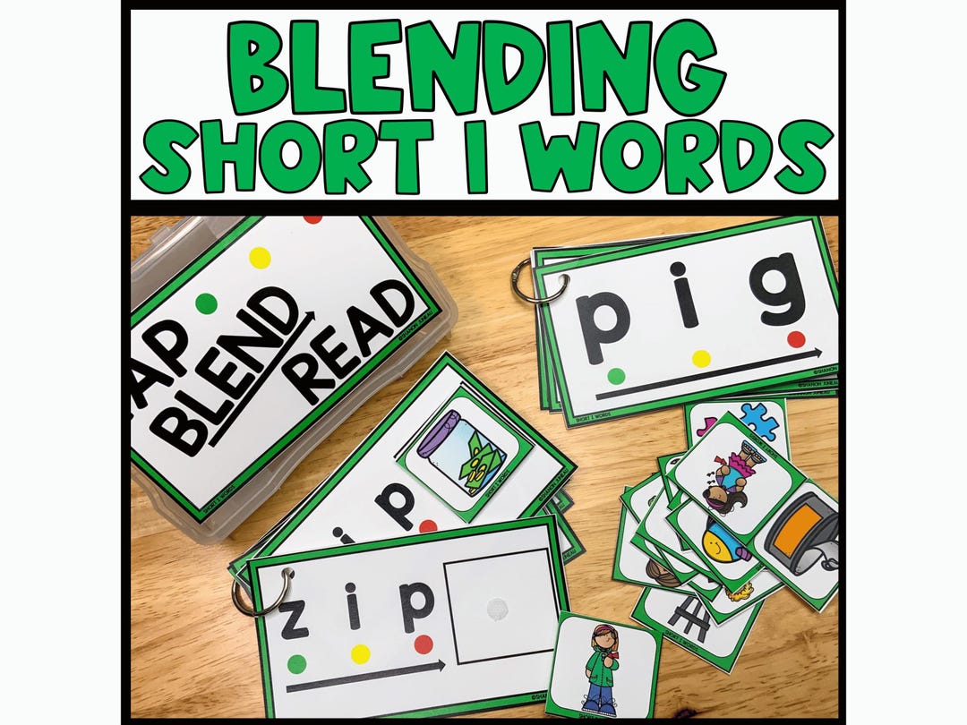 Short I CVC Word Flashcards: Phonics Literacy Center (digital Download ...