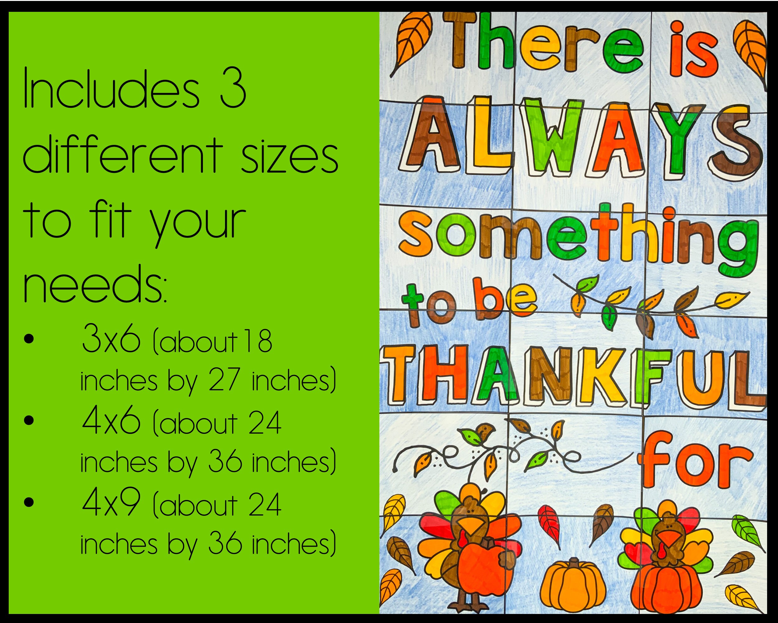 Thanksgiving Collaborative Poster for Elementary Students, Door Poster ...