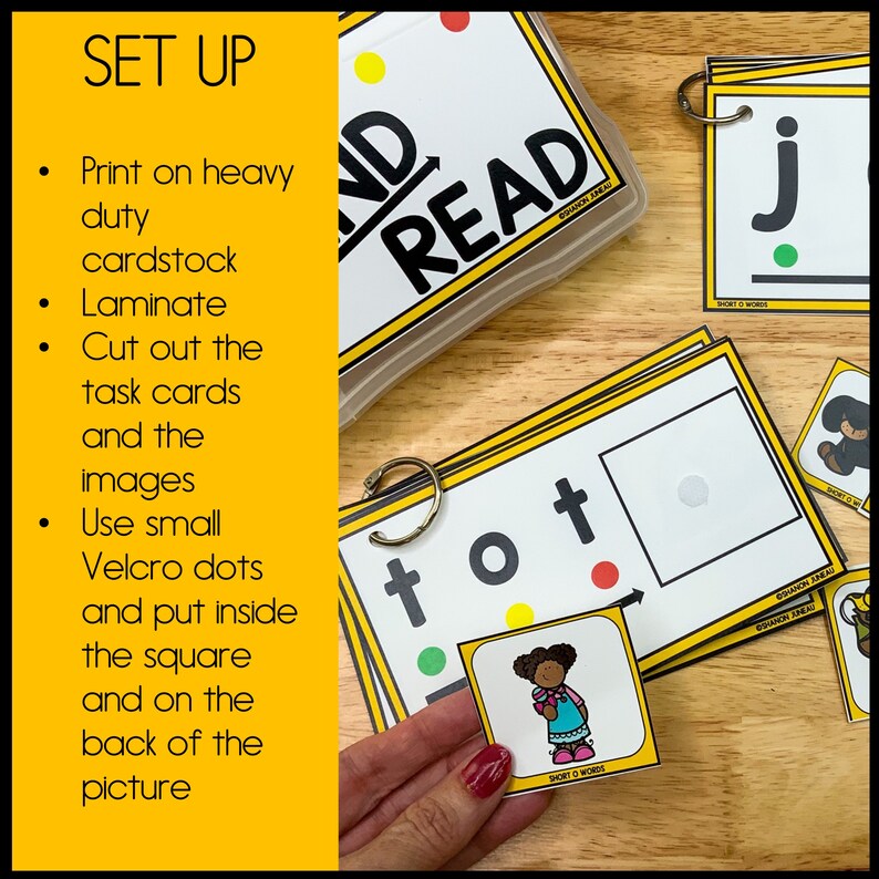 Short O CVC Word Flash Cards: Phonics Literacy Centers (digital ...