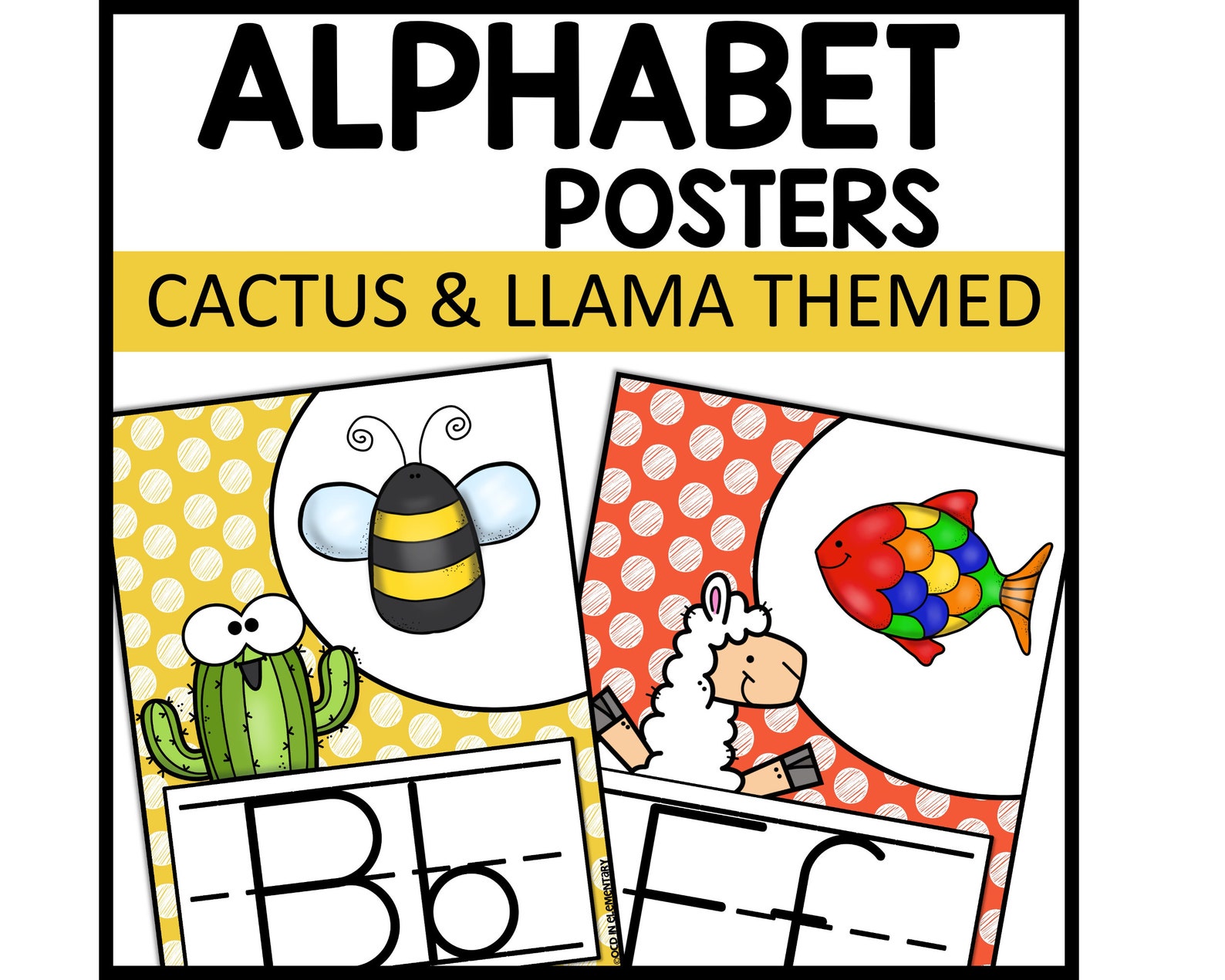 Cactus and Llama THEMED Classroom Decor, Elementary Themed Alphabet ...