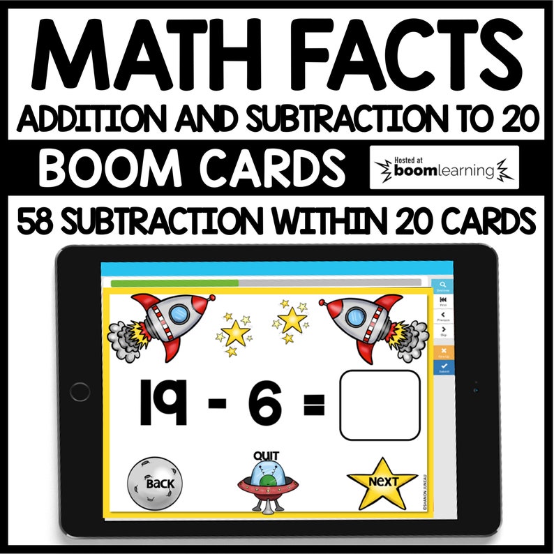 Addition and Subtraction Math Game, Boom Deck, Online Game - Etsy