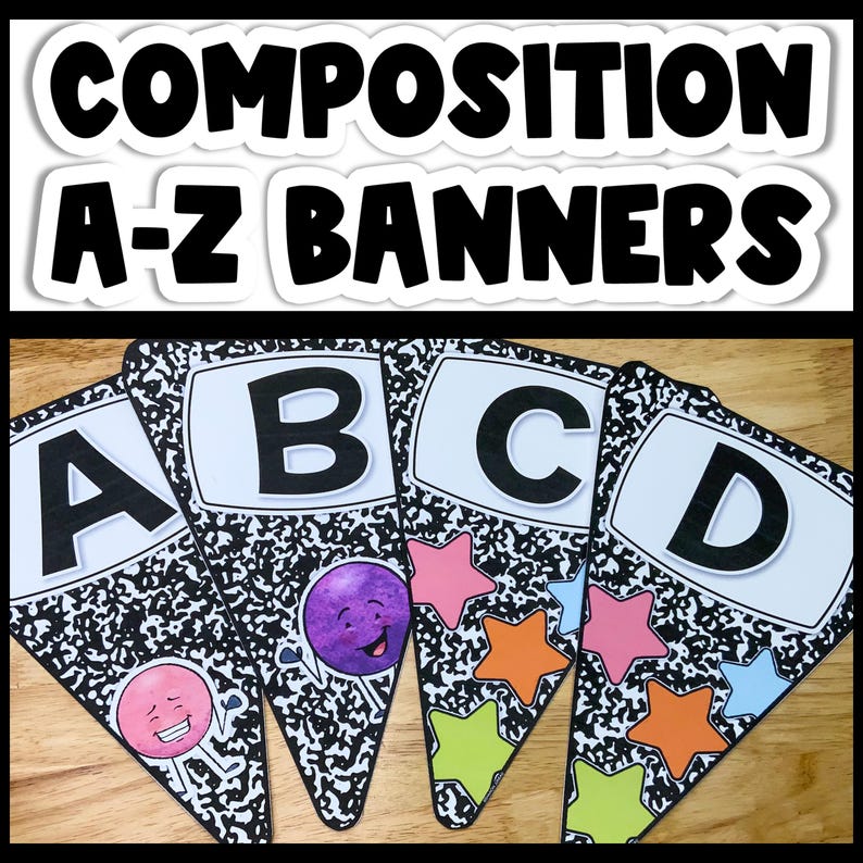 Composition Notebook Classroom Decor Bundle: K-2 Teacher Printables ...