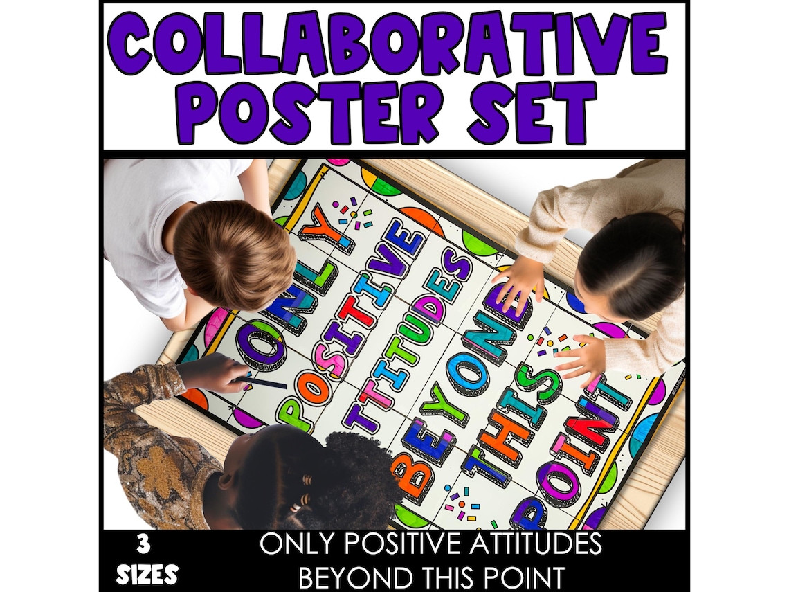 Positive Attitude Classroom Poster: Collaborative Coloring Activity - Etsy