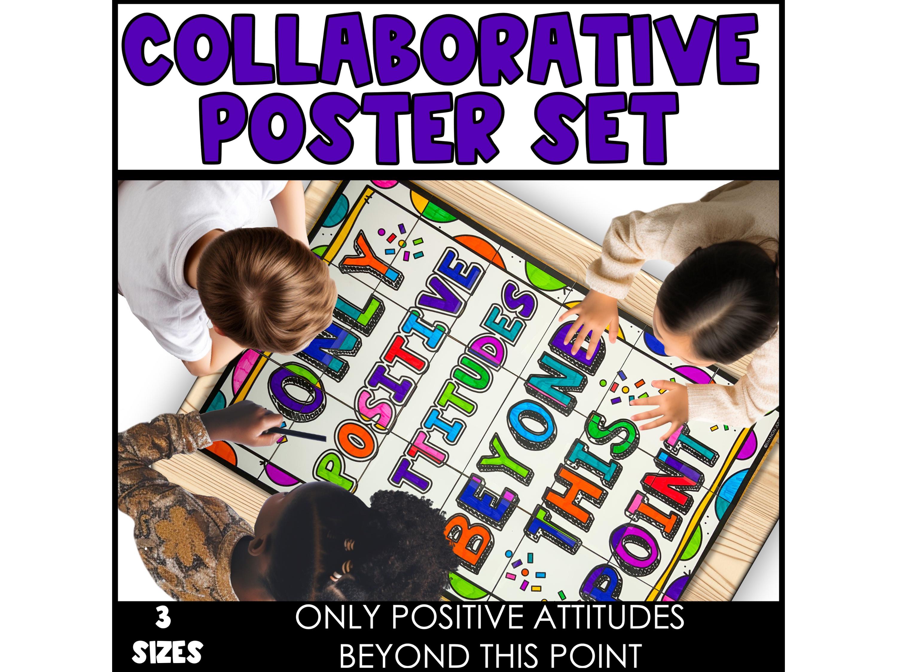Positive Attitude Classroom Poster: Collaborative Coloring Activity - Etsy