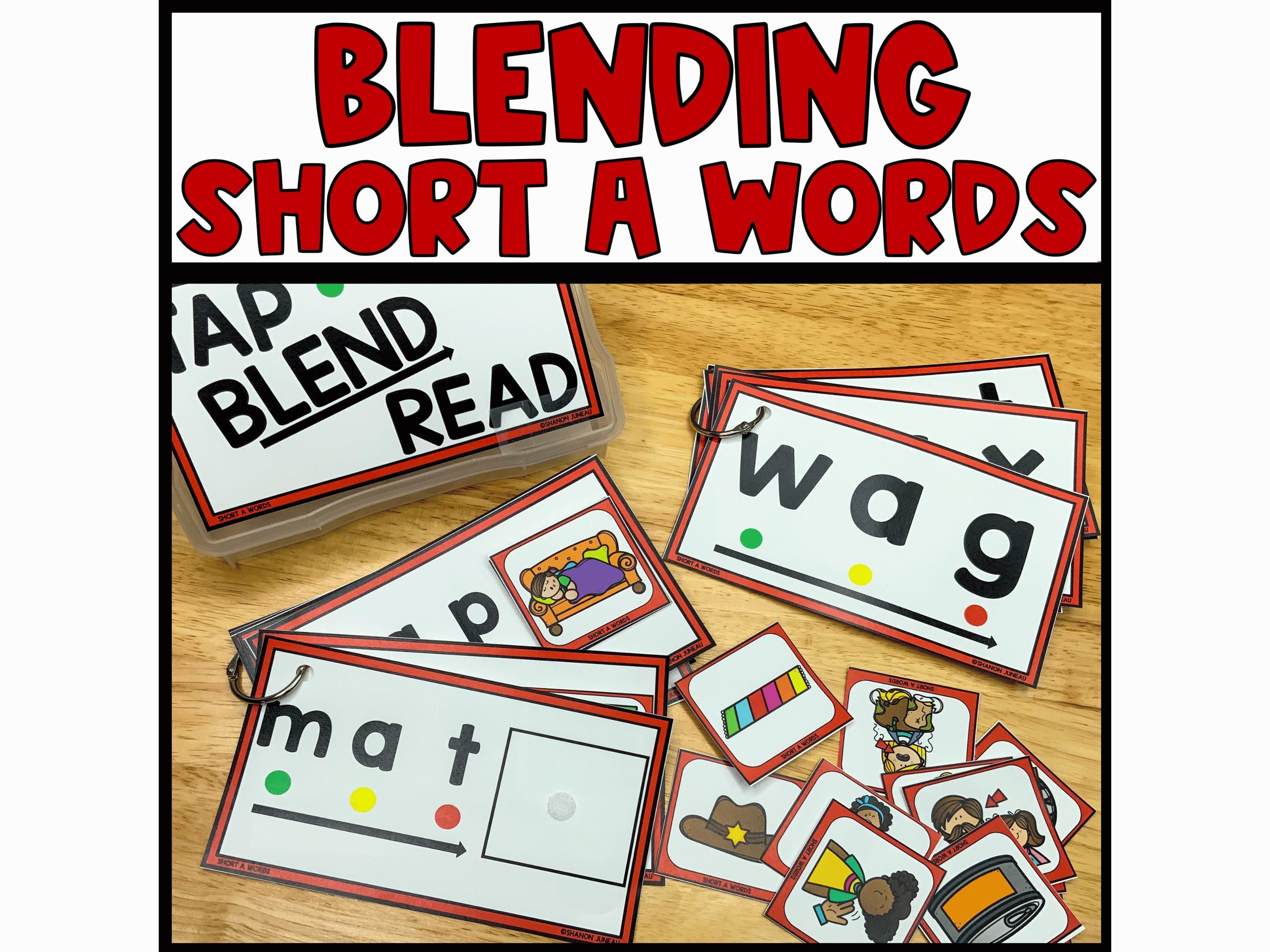 Tap, Blend, Read Flash Cards, Phonics Activities, Short Vowel Literacy ...