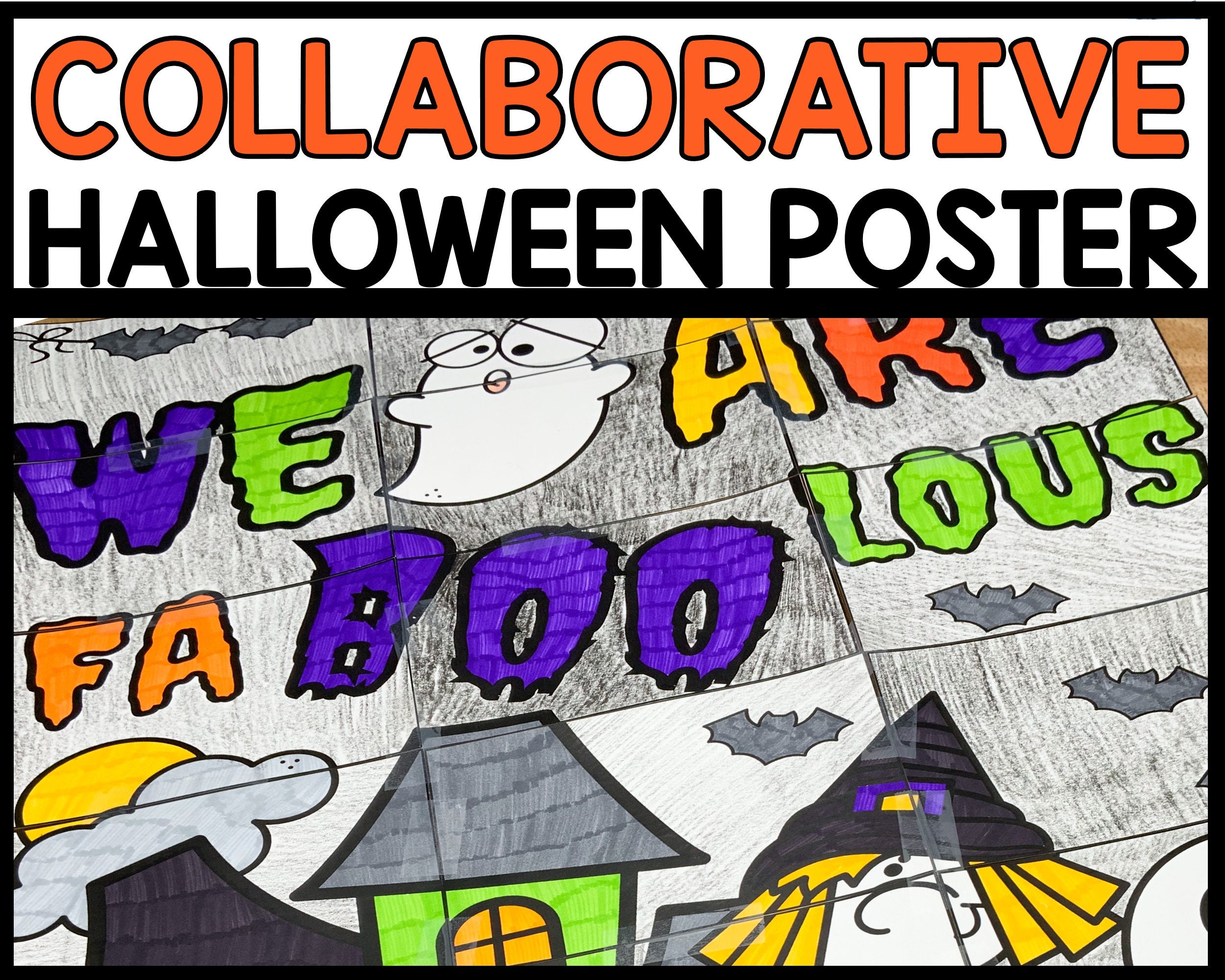 Halloween Collaborative Poster for Elementary Students, Door Poster ...