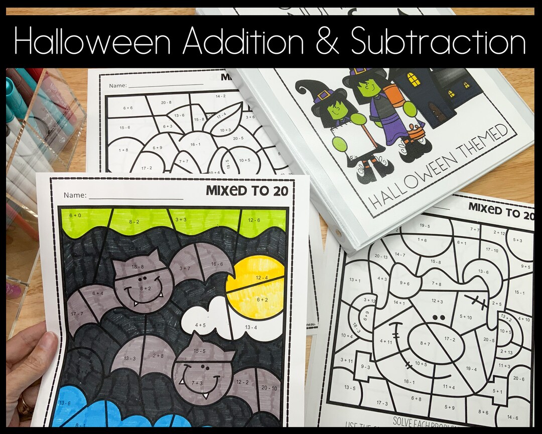 Addition and Subtraction Color by Number Worksheets, Color by Code ...