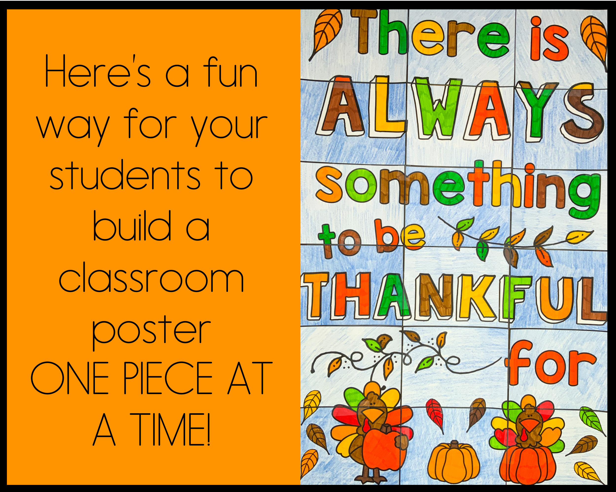 Thanksgiving Collaborative Poster for Elementary Students, Door Poster ...