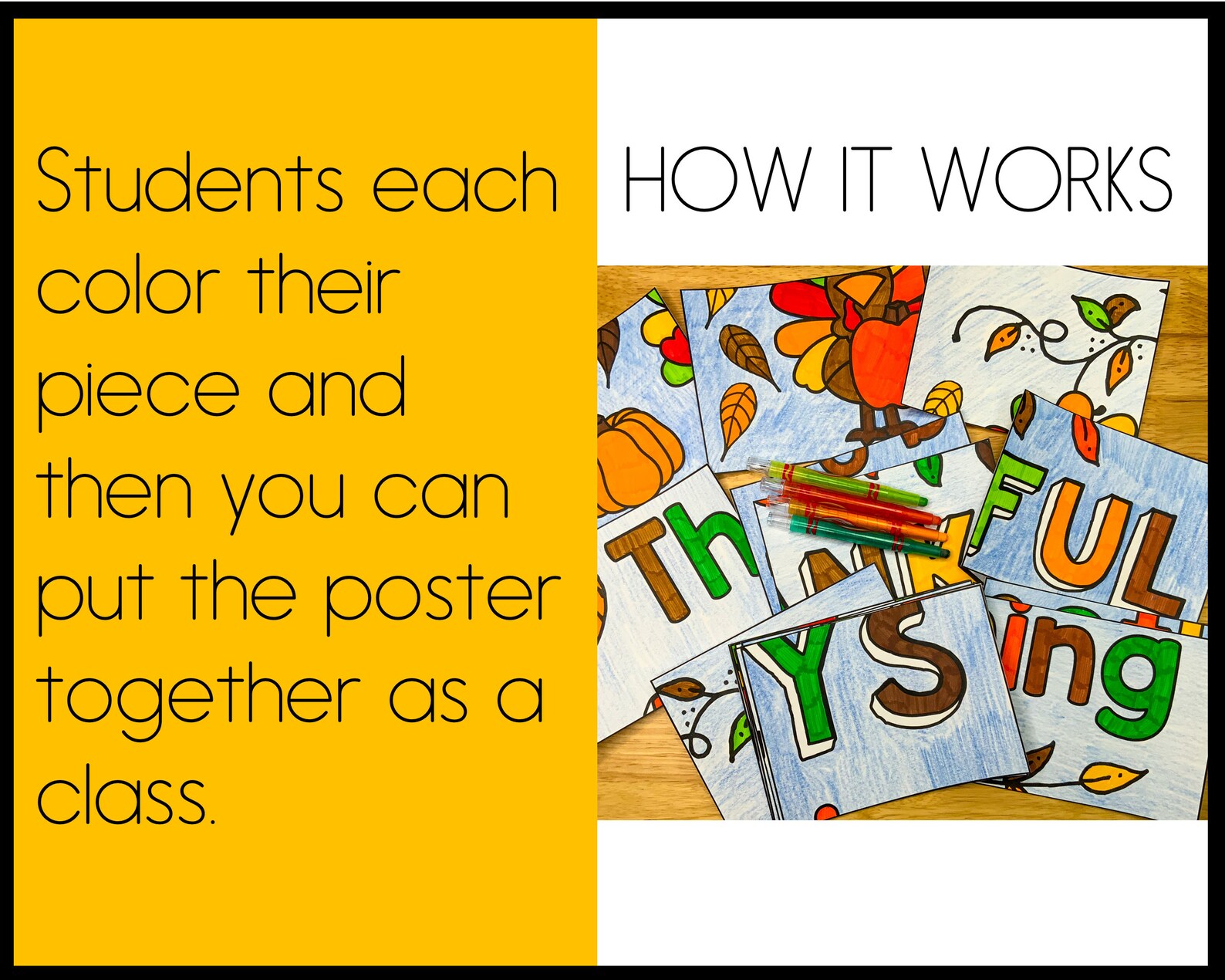 Thanksgiving Collaborative Poster for Elementary Students, Door Poster ...