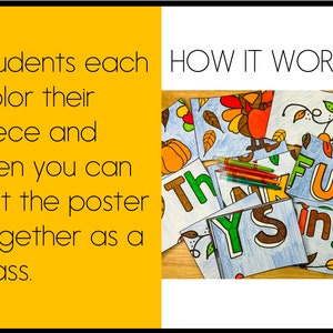 Thanksgiving Collaborative Poster for Elementary Students, Door Poster ...