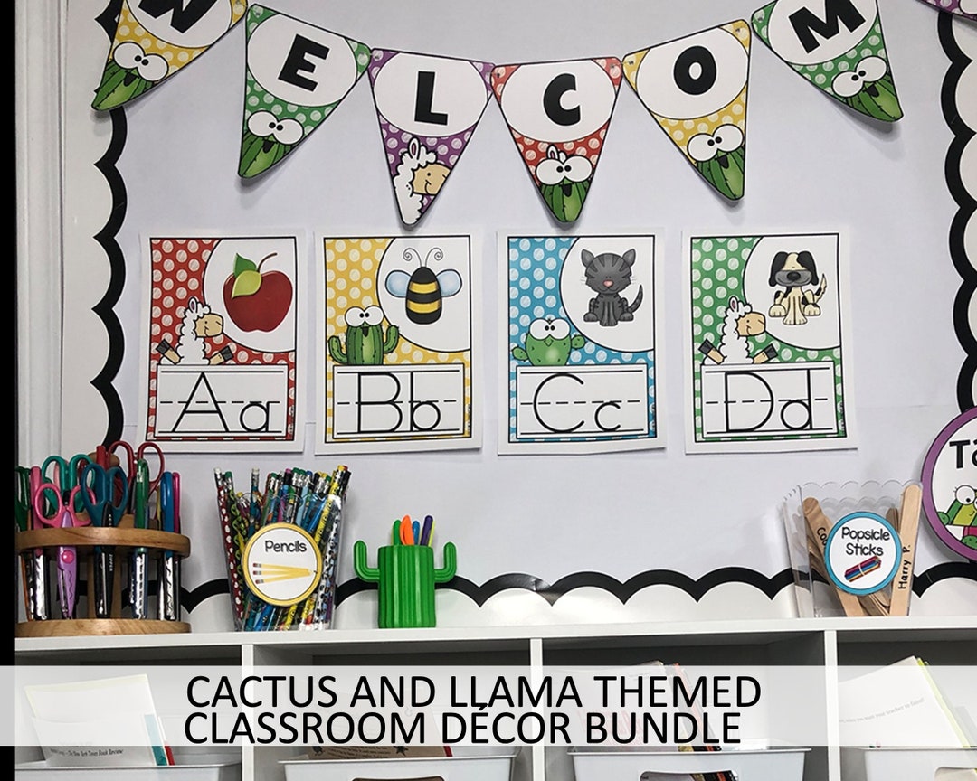 Cactus and Llama THEMED Classroom Decor, Elementary Themed Alphabet ...