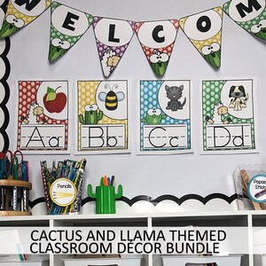 Cactus and Llama THEMED Classroom Decor, Elementary Themed Alphabet ...