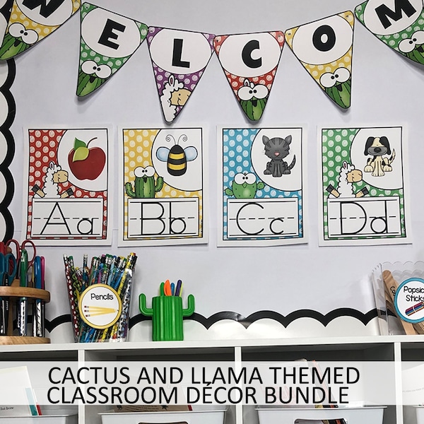Cactus Classroom Decor - Etsy