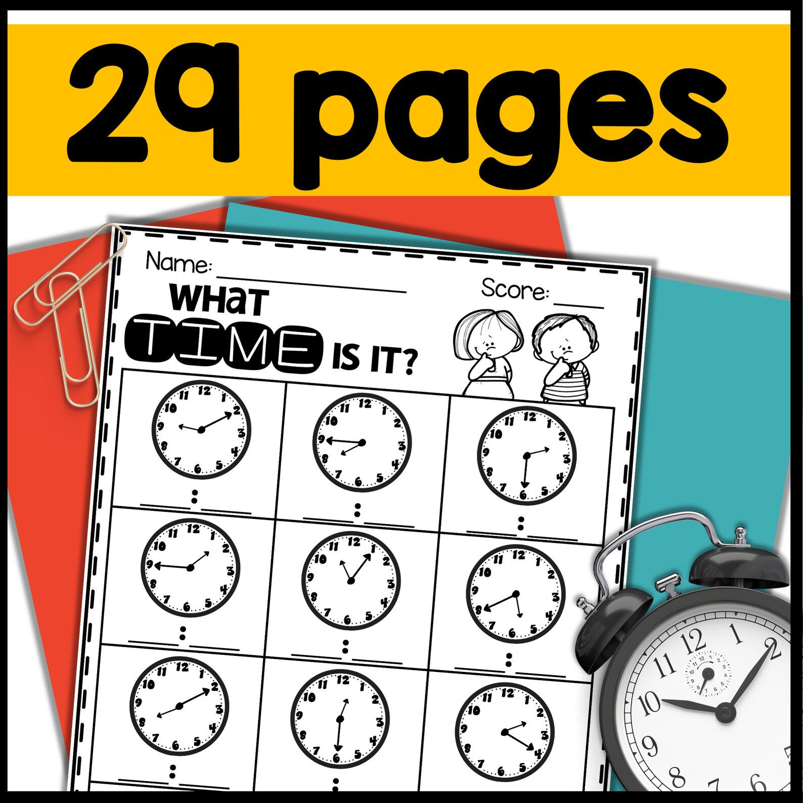 Telling Time Worksheets, 5 Minute Increments, Printable Activity Book ...