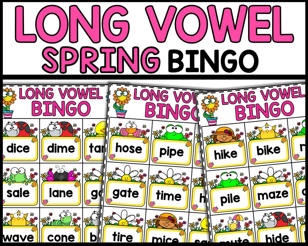 Buy Spring Long Vowel Words Bingo Game Cards Cvce Bingo Game Online in ...
