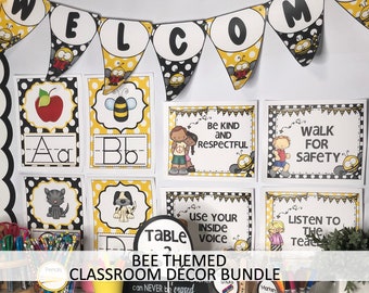 BEE Editable Name Tags Spring Summber Bulletin Board - Etsy