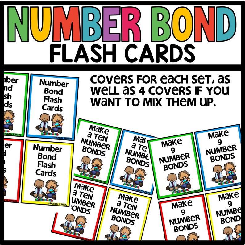 Number Bond Flash Cards, Math, Decomposing Numbers, Addition and ...