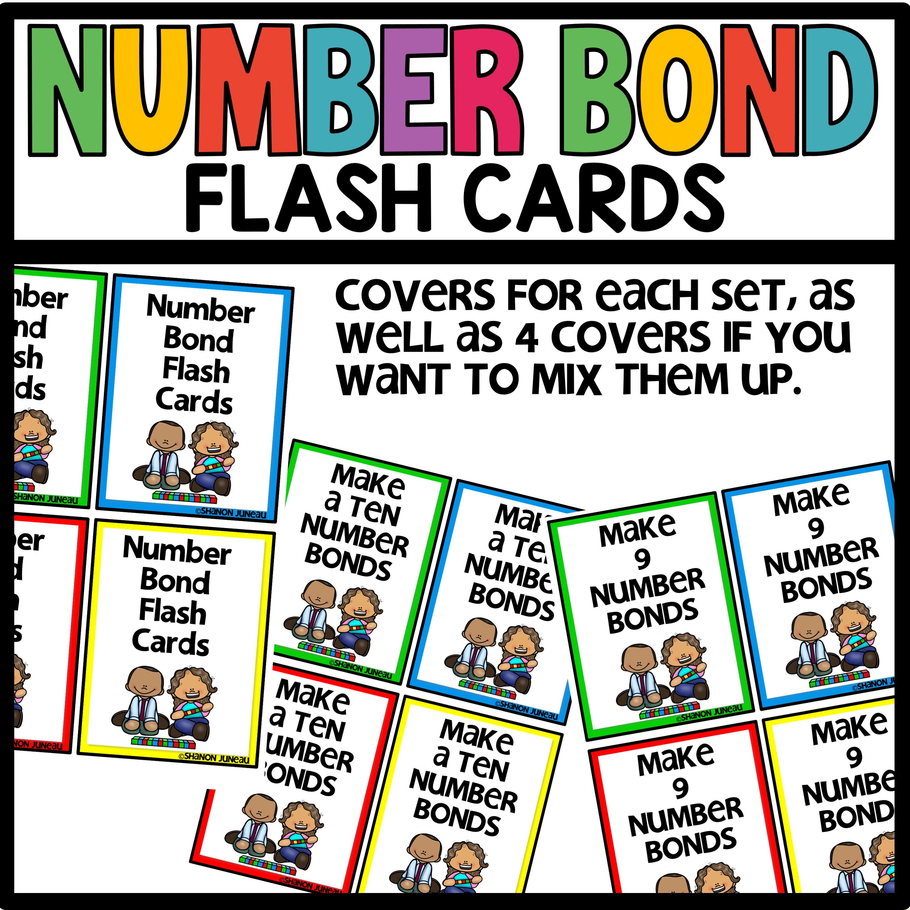 Number Bond Flash Cards, Math, Decomposing Numbers, Addition and ...