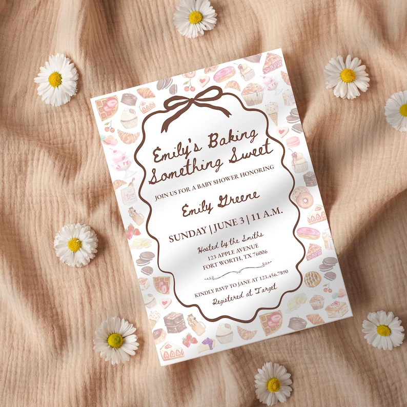 Bakery Baby Shower Invitation | Bun in the Oven, Editable Canva ...