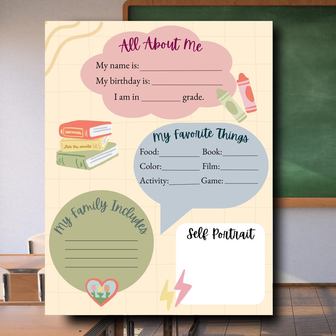 All About Me Student Questionnaire | Back to School Activity (printable ...