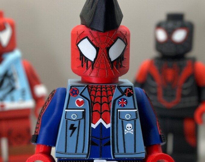8in Webbed Rebel Punk Brick Hero: Premium 3D Printed Megafigure Home ...