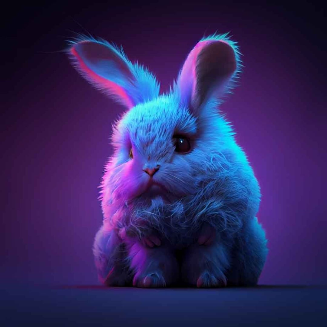 Cute Fluffy Bunny Rabbit 2 Wall Art AI Generated Art - Etsy