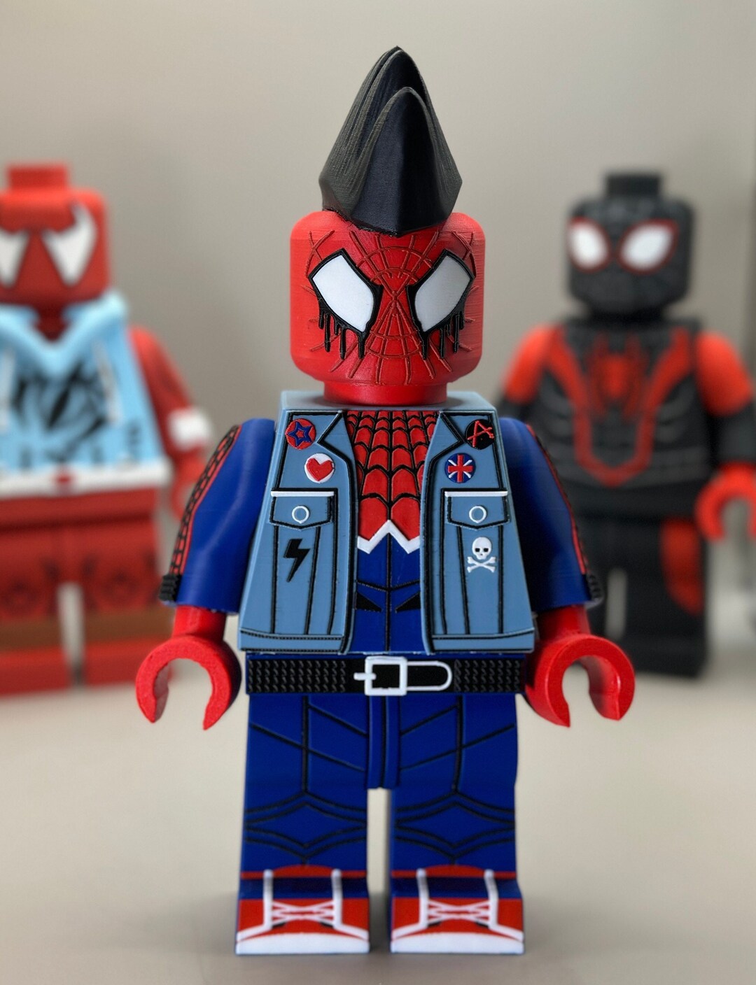 8in Webbed Rebel Punk Brick Hero: Premium 3D Printed Megafigure Home ...