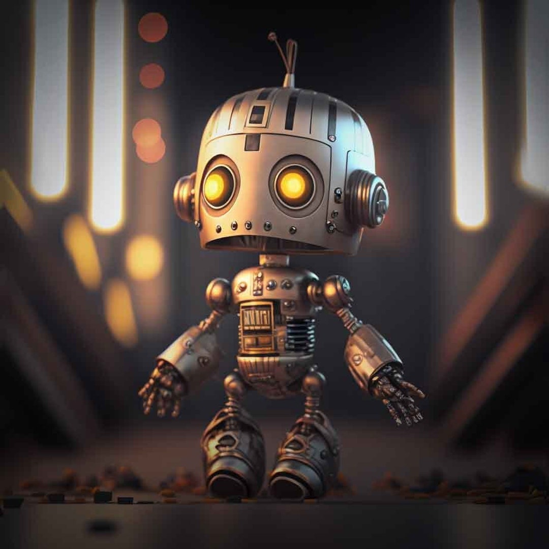 Cute Robot Alien Droid IG2 Wall Art AI Generated Art - Etsy