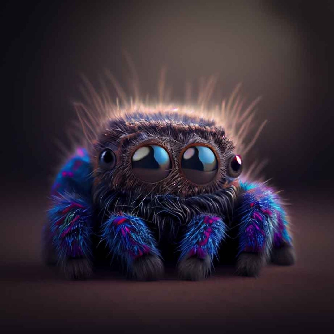 Cute Fluffy Spider Insect 1 Wall Art AI Generated Art - Etsy