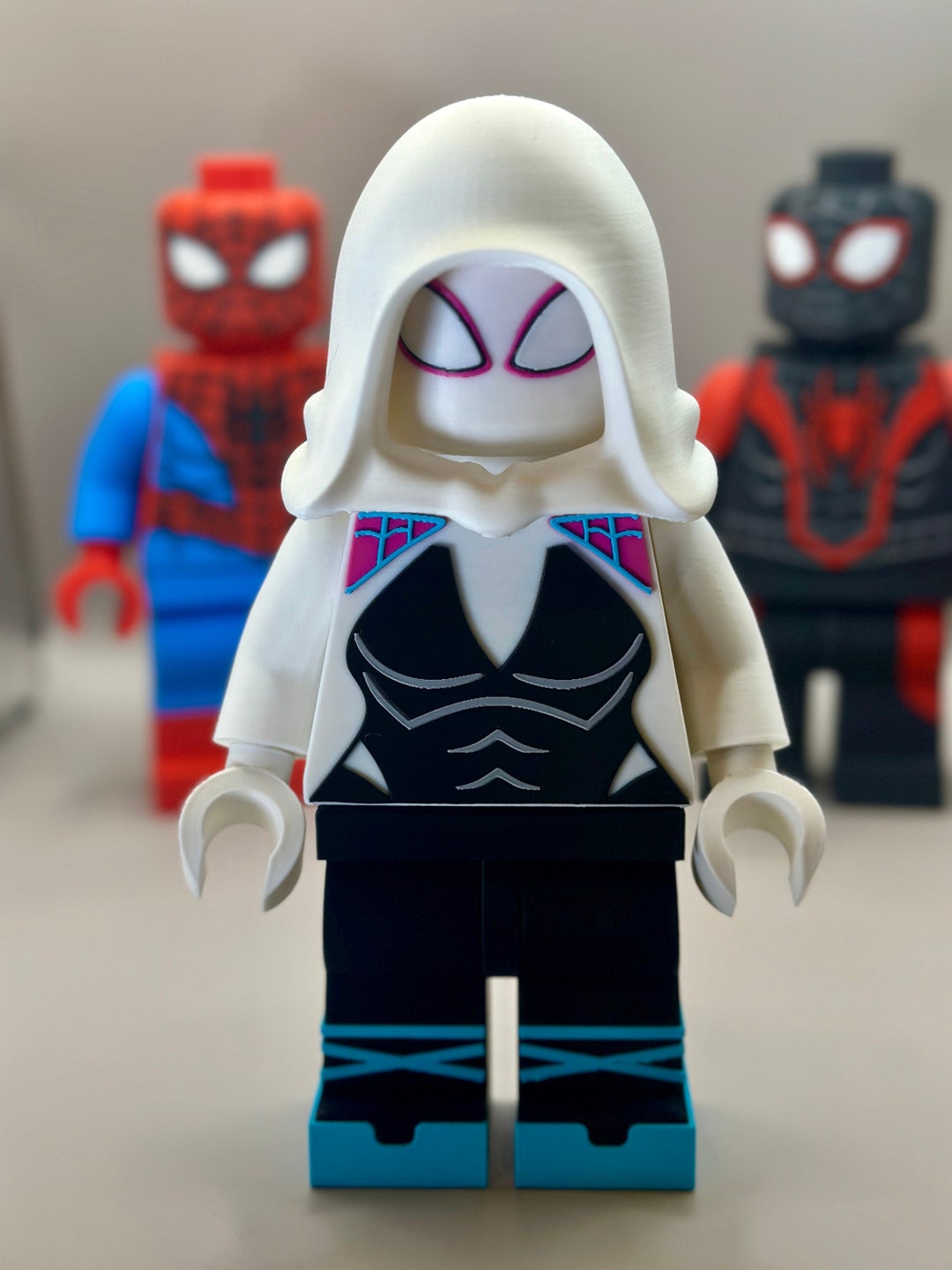8in Black Suit Phantom Arachnid Brick Hero: Premium 3D Printed ...