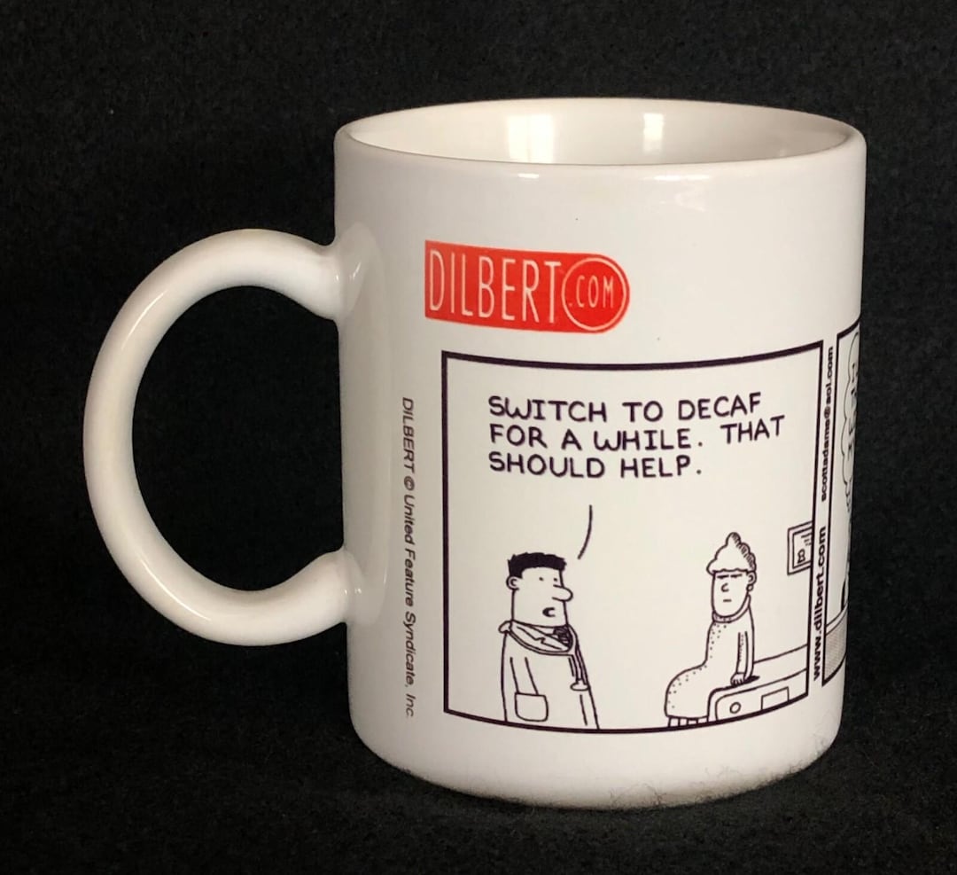 Dilbert Comic "switch to Decaf" Ceramic Coffee Mug 6/19/2003. 12 Fluid ...