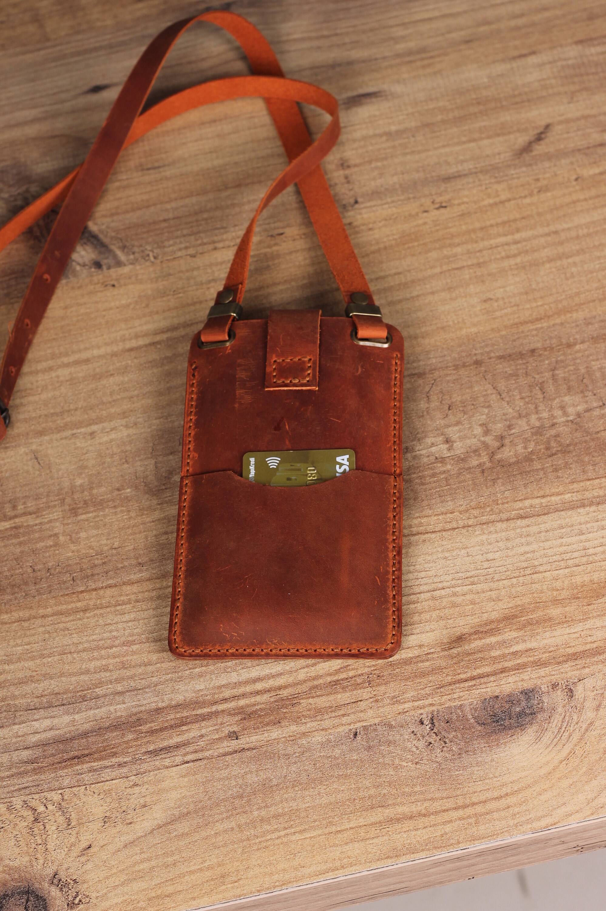 Leather Crossbody Phone Bag, Personalized Leather Phone Case Bag, Small ...