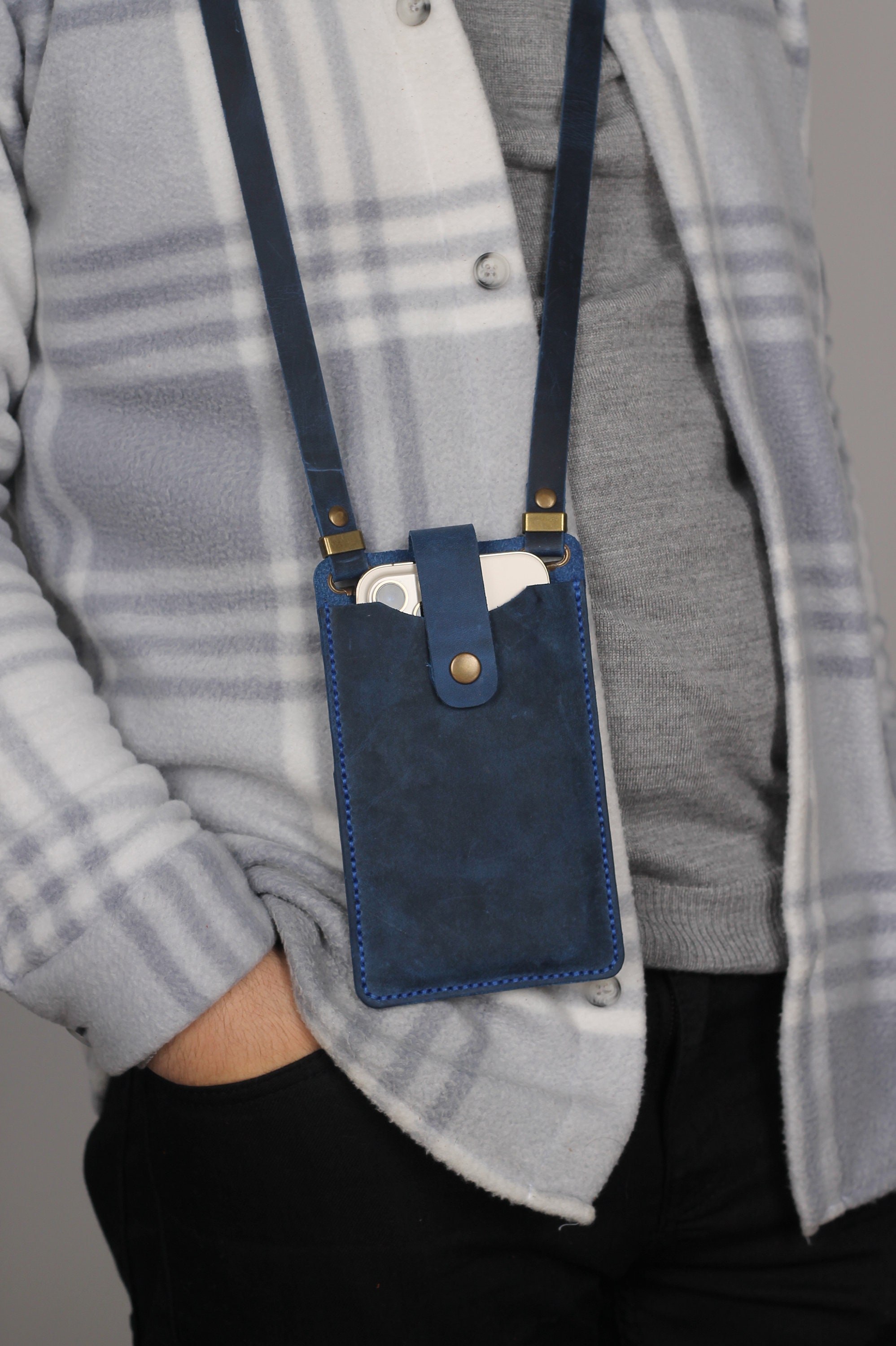 Leather Crossbody Phone Bag Personalized Leather Phone Case - Etsy
