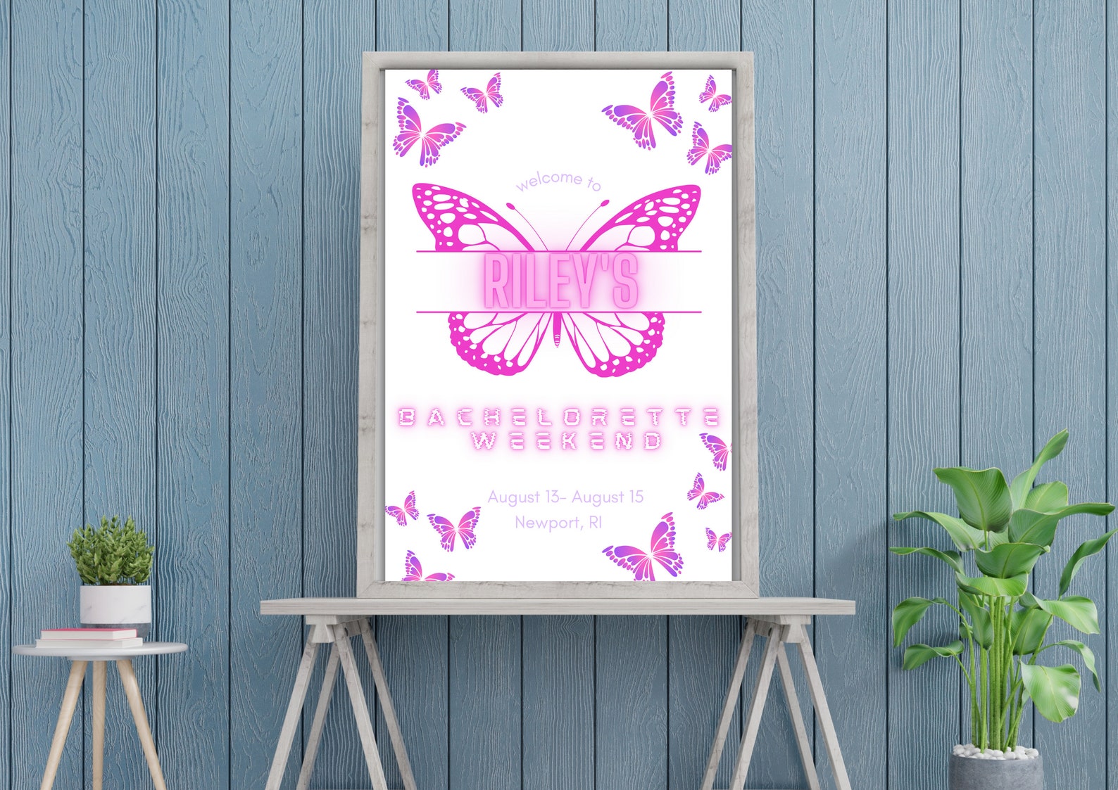Y2k 2000's Bachelorette Birthday Welcome Sign, Canva Template Sign ...
