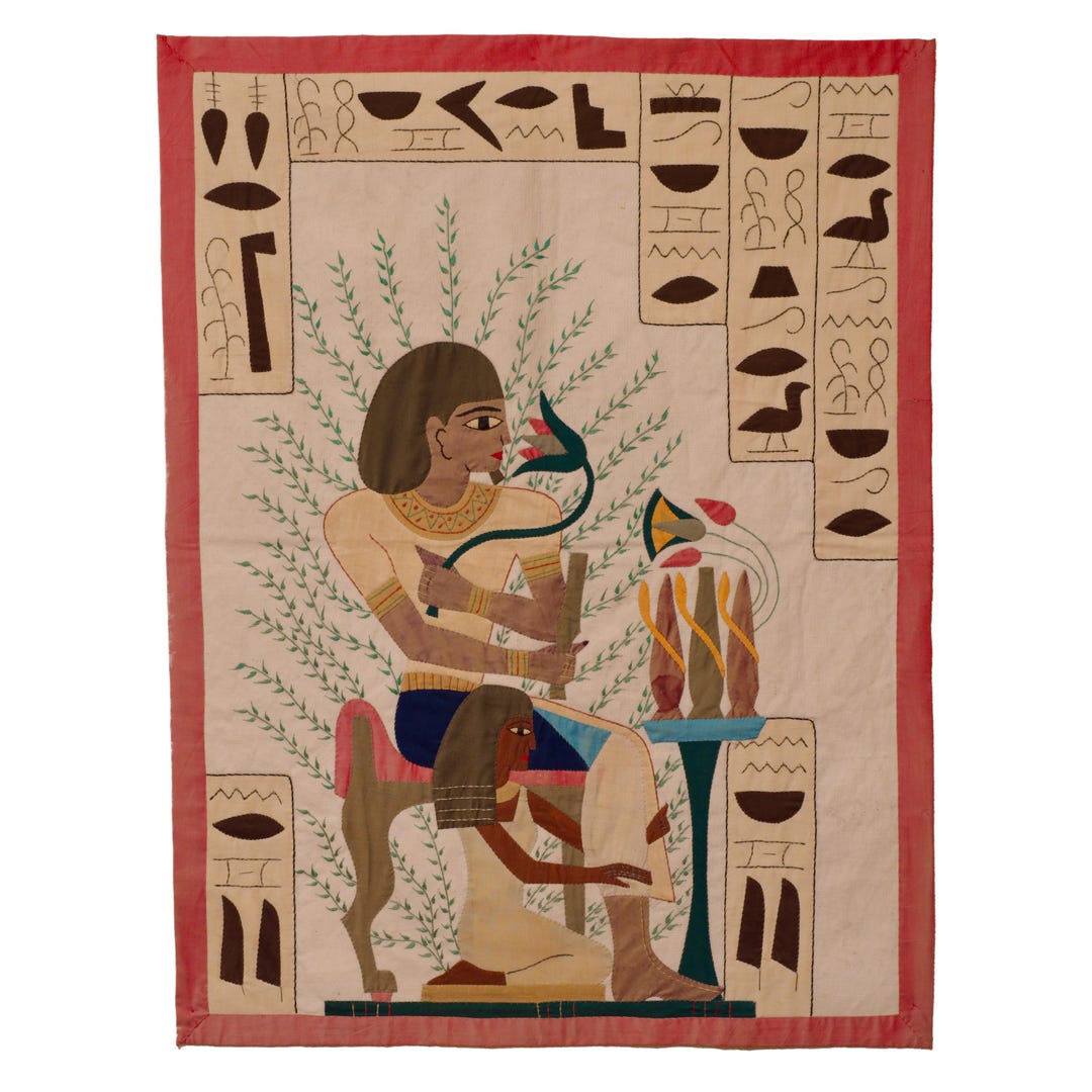 Vintage Mid-century Handmade Egyptian Khayamiya - Pharaonic Design ...