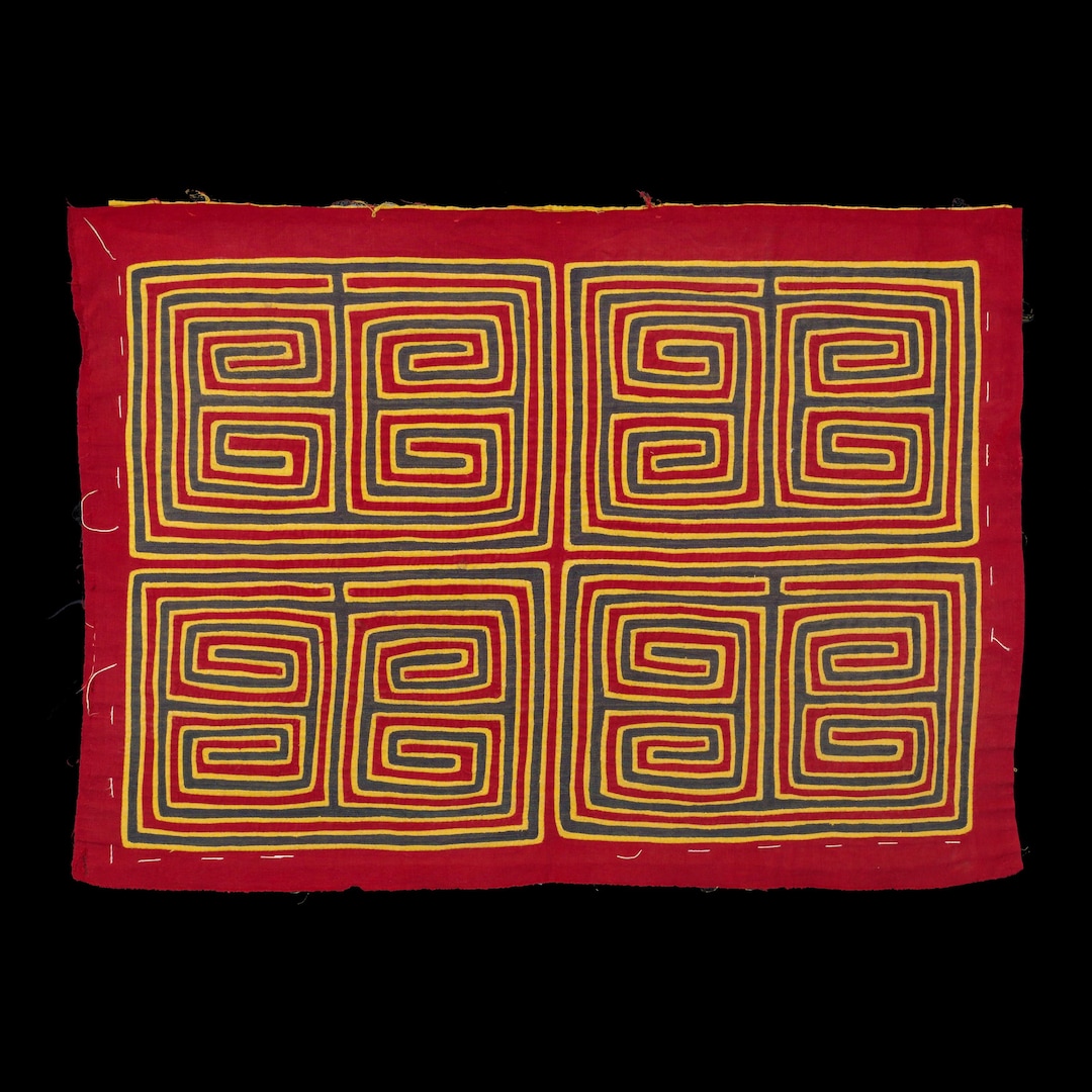 Vintage Geometric Pattern Mola / Indigenous Guna Tribal Handmade ...