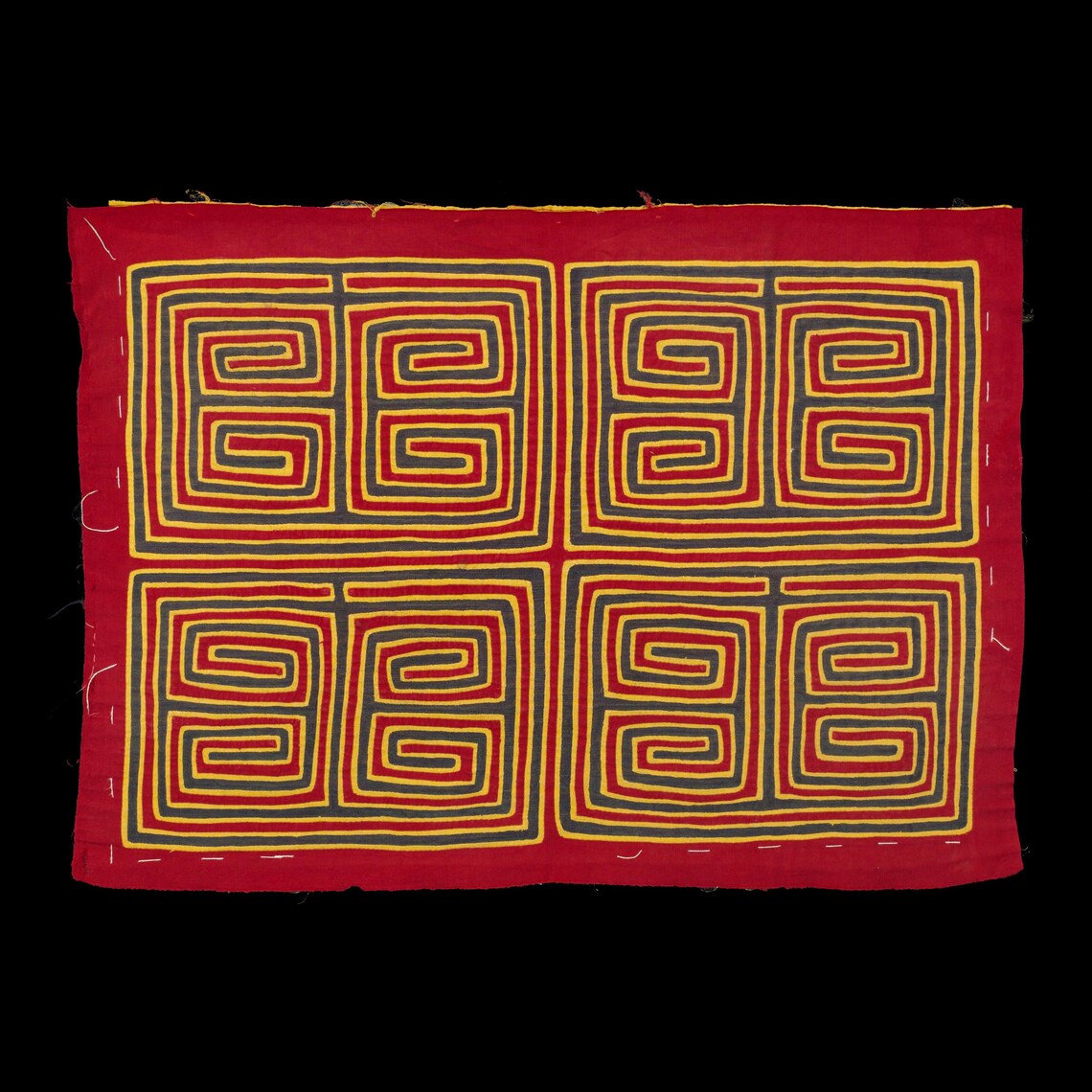 Vintage Geometric Pattern Mola / Indigenous Guna Tribal Handmade ...