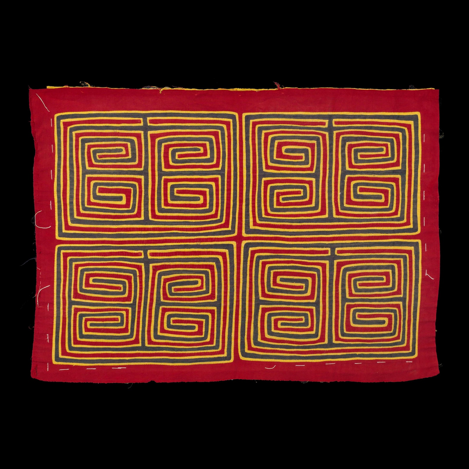Vintage Geometric Pattern Mola / Indigenous Guna Tribal Handmade ...