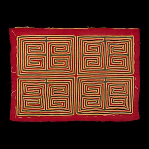 Vintage Geometric Pattern Mola / Indigenous Guna Tribal Handmade ...