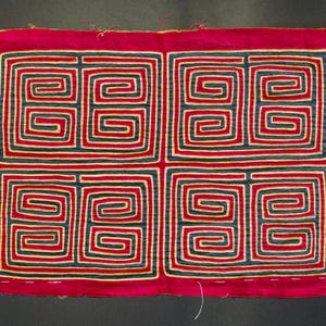 Vintage Geometric Pattern Mola / Indigenous Guna Tribal Handmade ...