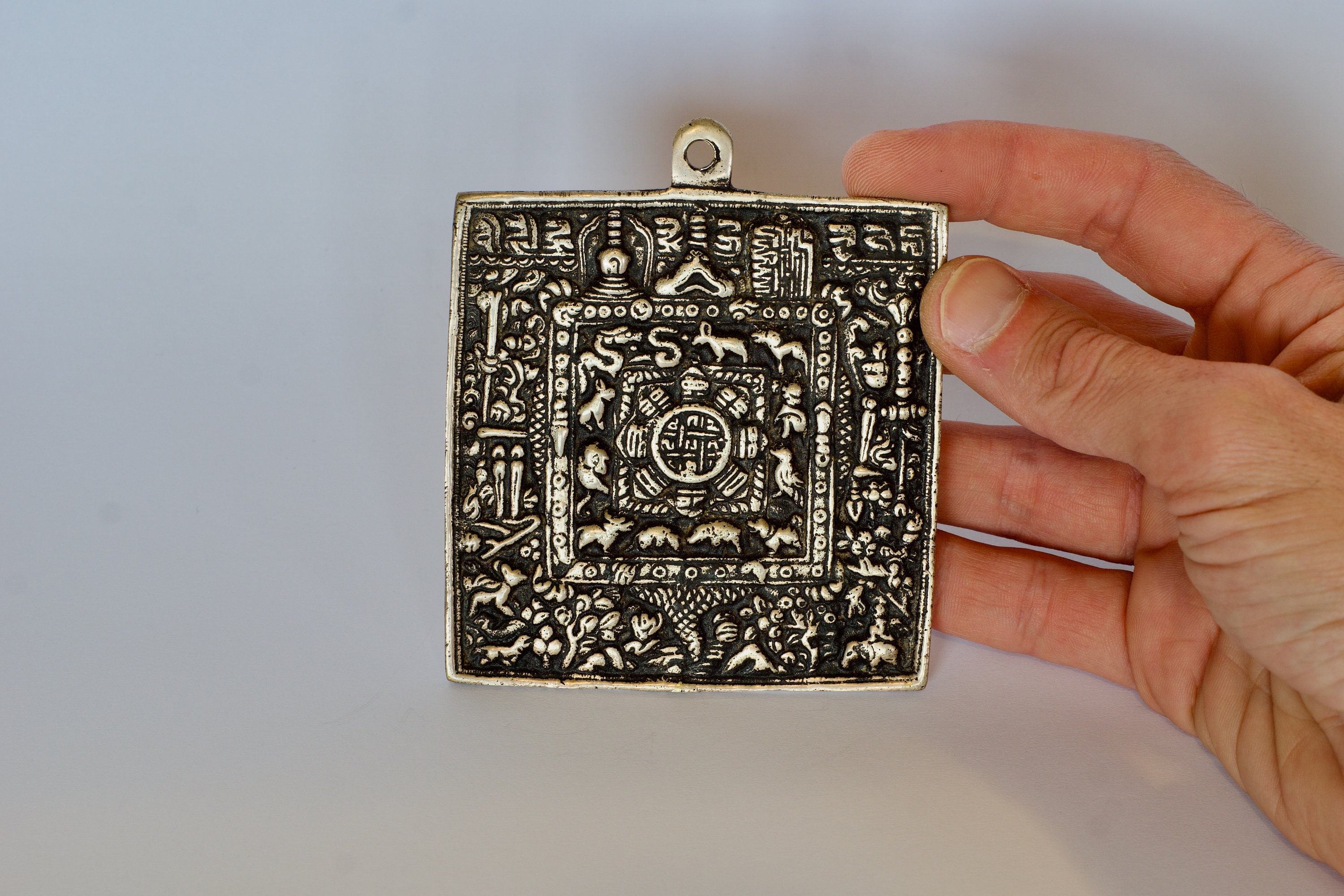 Antique Tibetan Hand-engraved Magic Square Amulet Talisman | Tibet ...