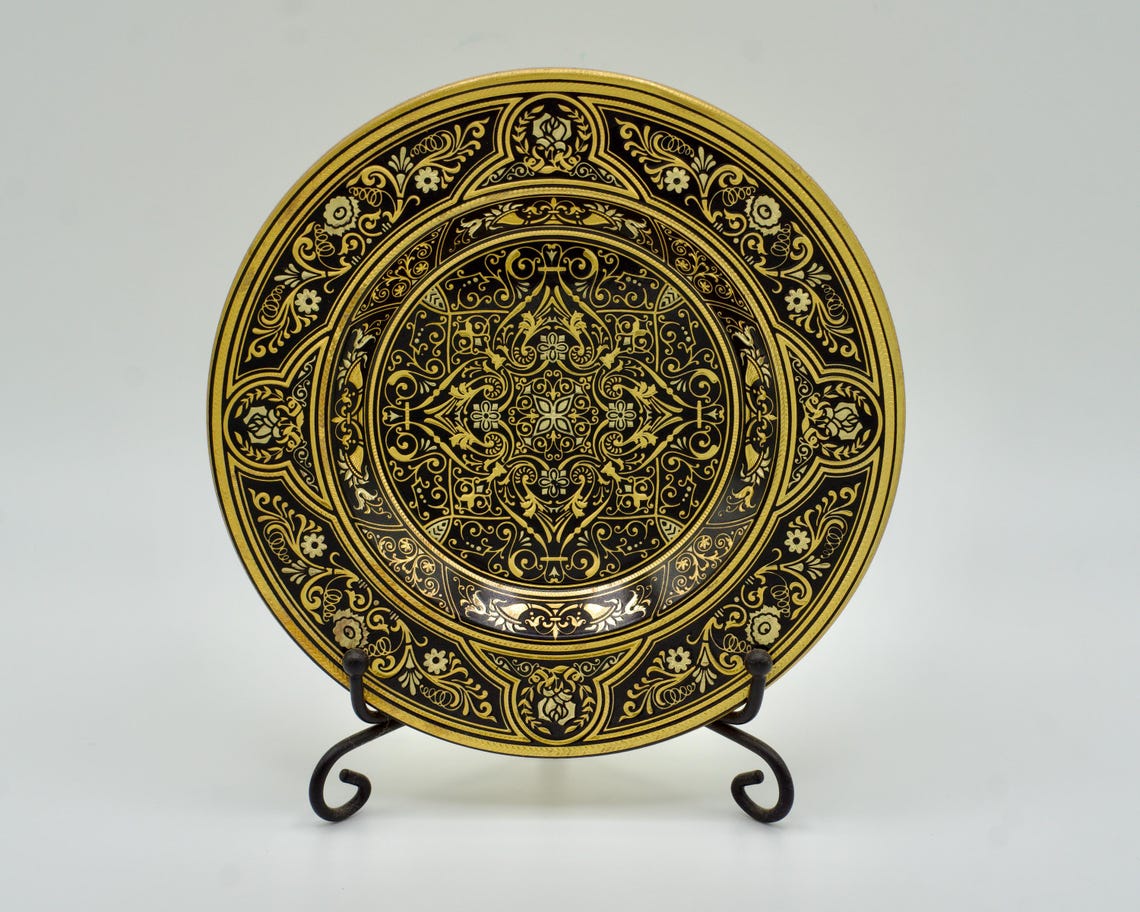 Damascene “damasquinado” 24 Karat Gold Inlay Metal Plate From Toledo ...