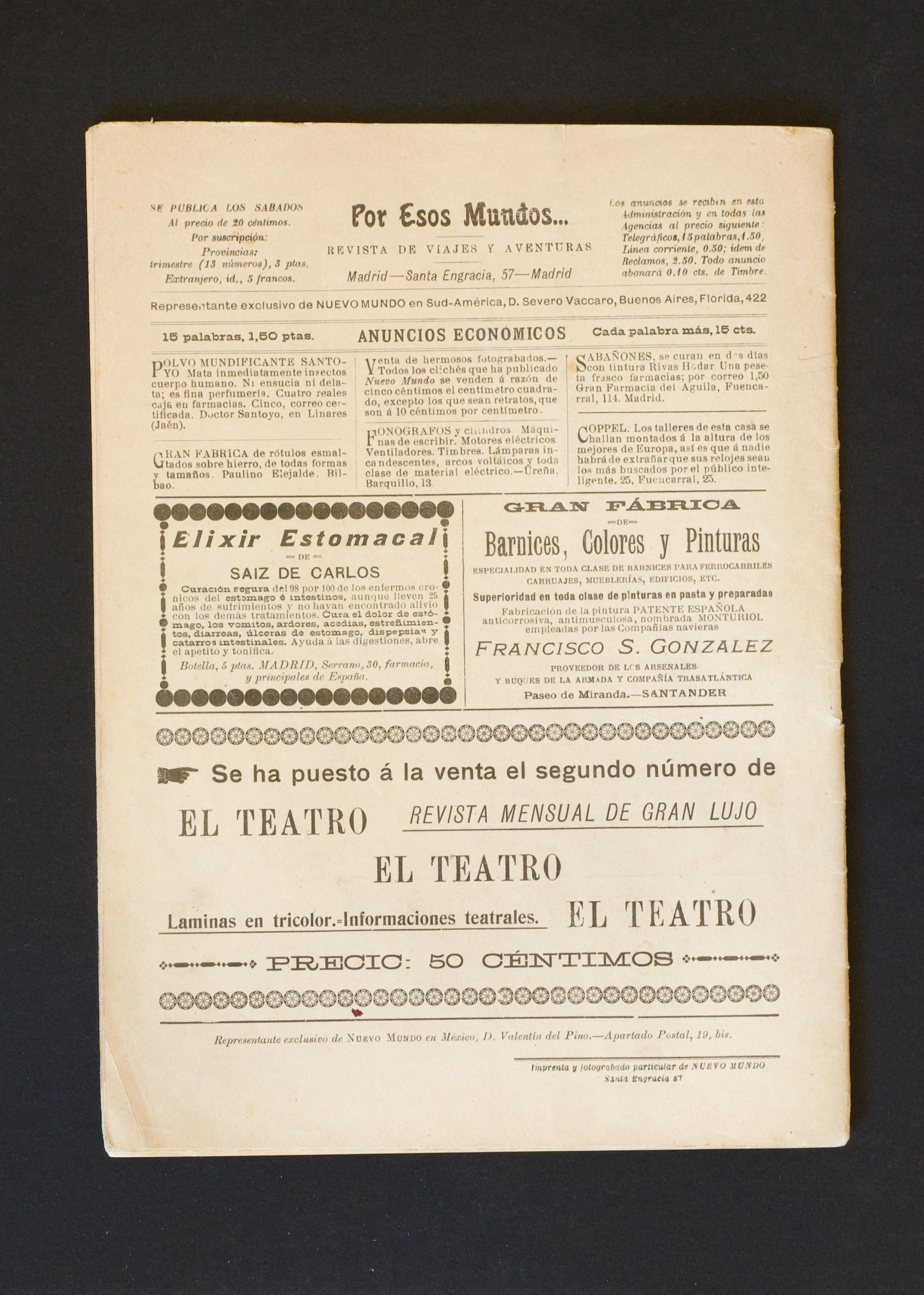 Antique Spanish Magazine “por Esos Mundos” / 1901 Publication From ...