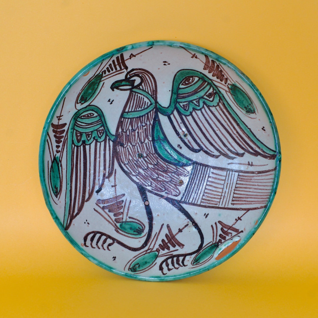 Rare, Mid-century “domingo Punter” Mudéjar Bird Eagle Hawk Ceramic ...