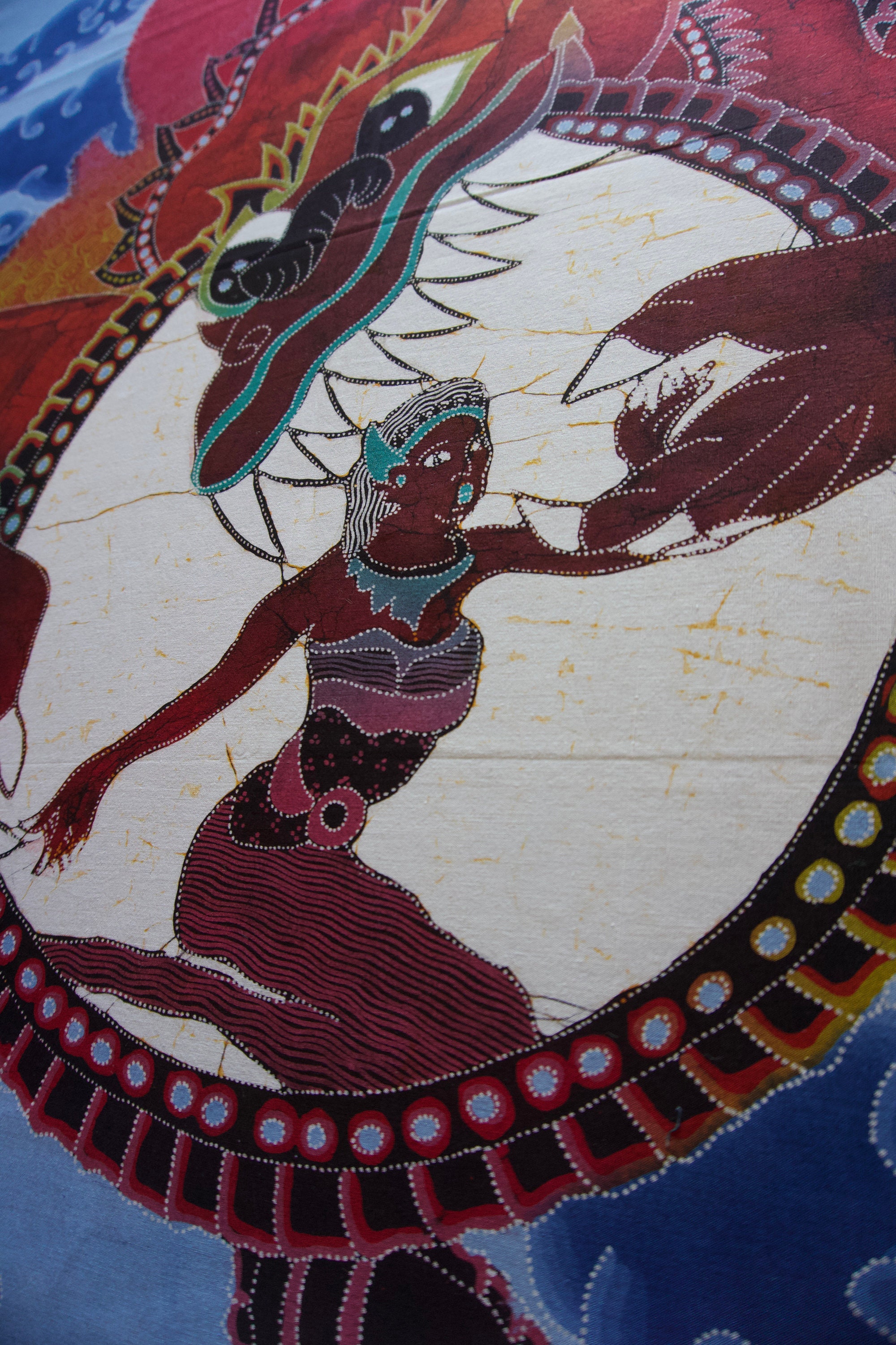 Authentic Batik Painting of Demon, From Java, Indonesia. Large 36 Tall ...