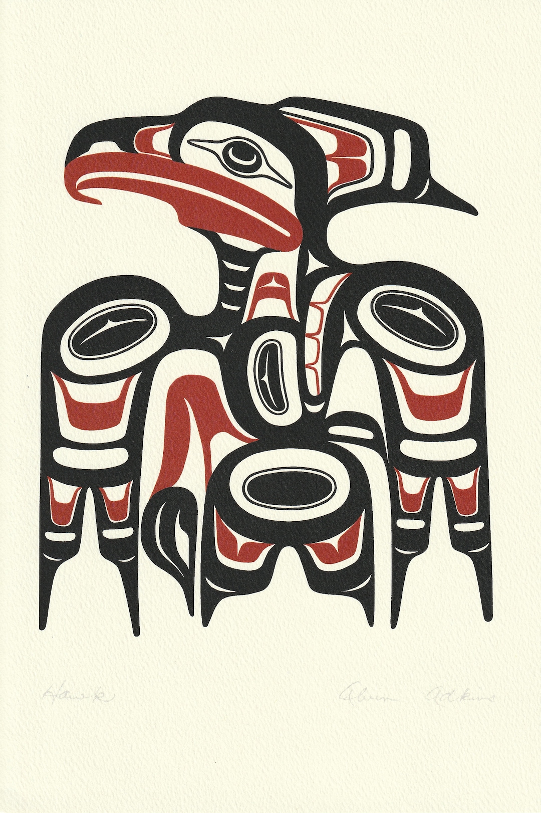 Formline Print/card “hawk” | Indigenous/first Nations Artwork | Pacific ...