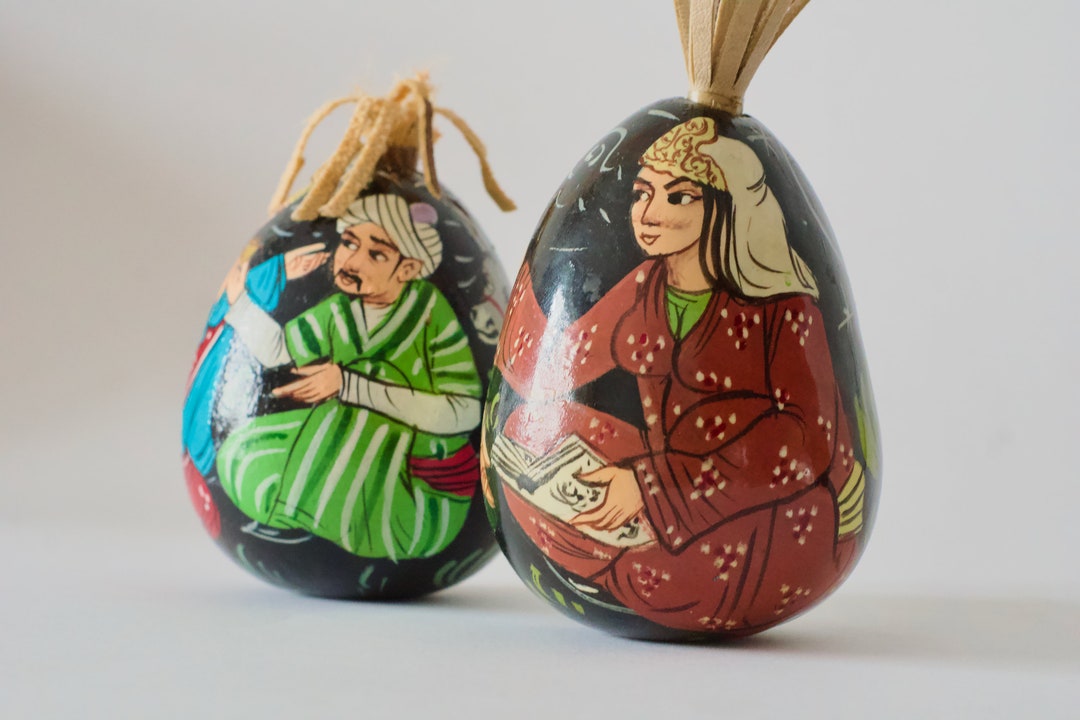 Vintage Uzbek Miniature Paintings Spice Holders - Etsy