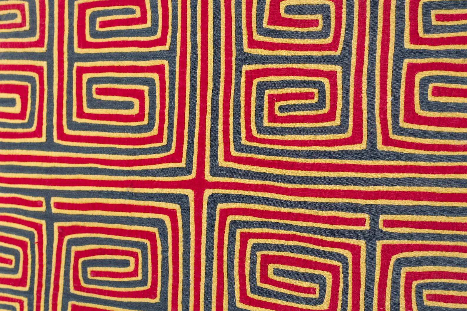 Vintage Geometric Pattern Mola / Indigenous Guna Tribal Handmade ...